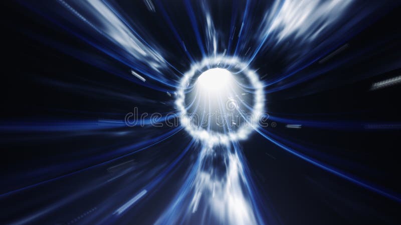 3d Render Blue Wormhole Time Vortex Space Stock Illustration ...
