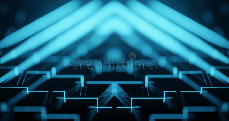 Render with a Blurred Blue Background with Rays and Lines from Below ...