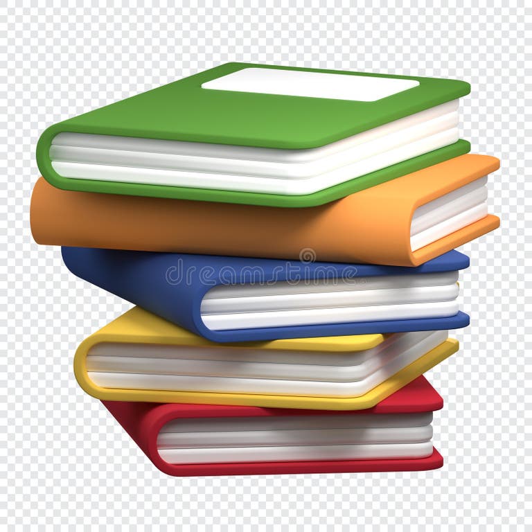 3d Render Books. 3d Render Multicolor Book Icon. Stack of Multicolored ...