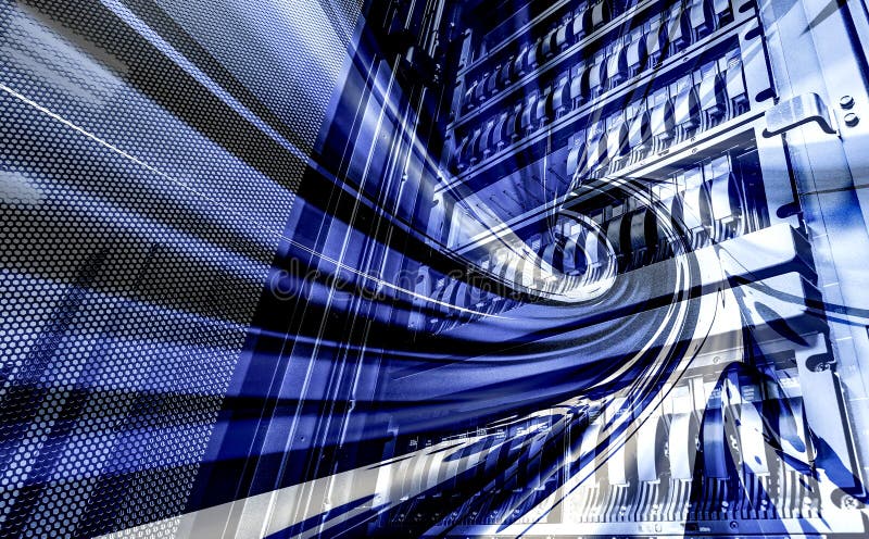 3D Render Bottom View on Big Rack Server with Multiple Hard Drives in ...