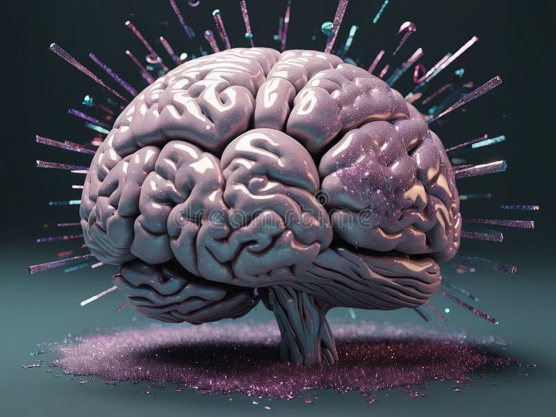 3d Render of a Brain with a Glitter Explosion Effect - Generated by Ai ...