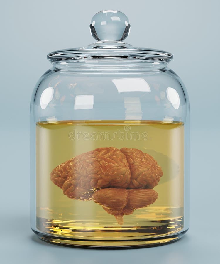 3D Render of Brain in Jar stock illustration. Illustration of brain ...