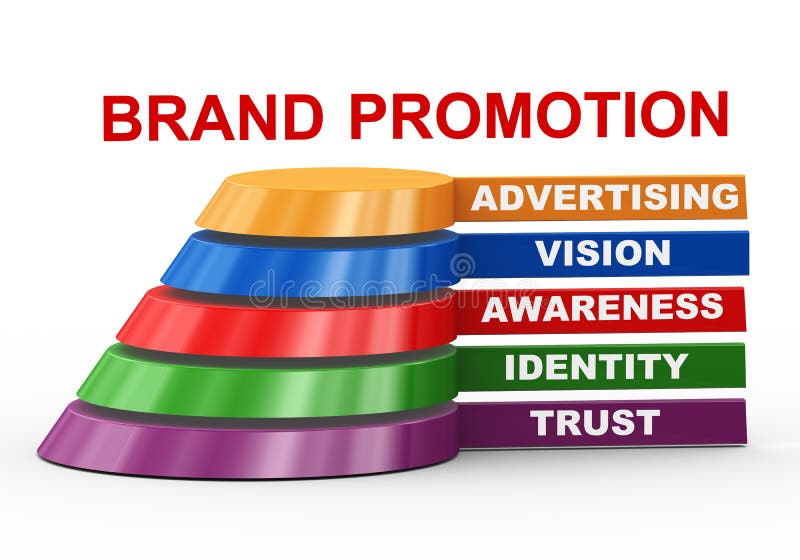 3d Render of Brand Promotion Concept Stock Illustration - Illustration ...