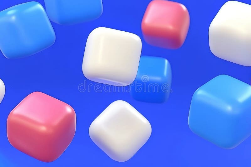 3D Render of Bright Colorful Cubes on a Background of Bright Colors ...