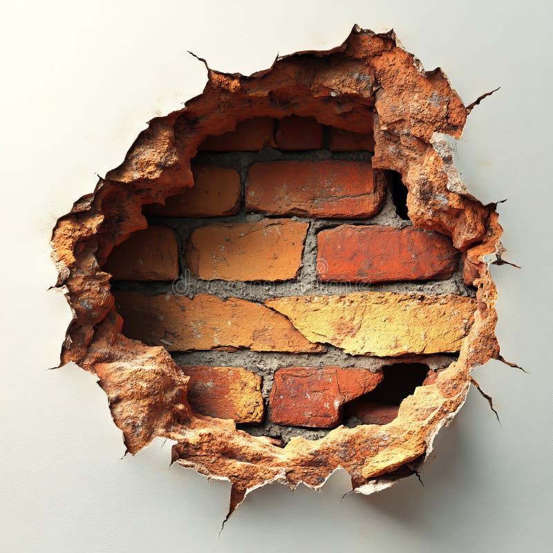 A 3D Render of a Broken Brick Wall with an Explosion Effect, Showcasing ...