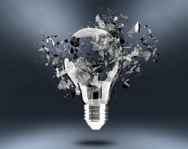 Broken light bulb stock illustration. Illustration of abstract - 91872764