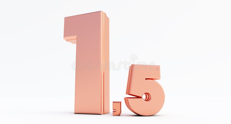 Bronz Number One Point Five Isolated on White Background Stock ...