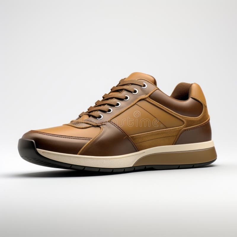 3d Render of Brown Leather Athletic Shoes with Natural and Man-made ...