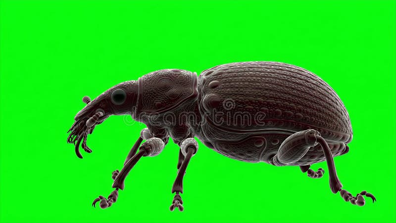 3D Render of a Brown Weevil Isolated on Green Screen Background Perfect ...