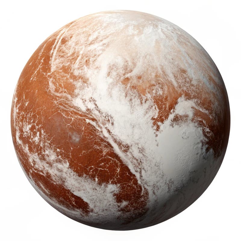 3D Render of a Brown and White Planet Isolated on Transparent ...