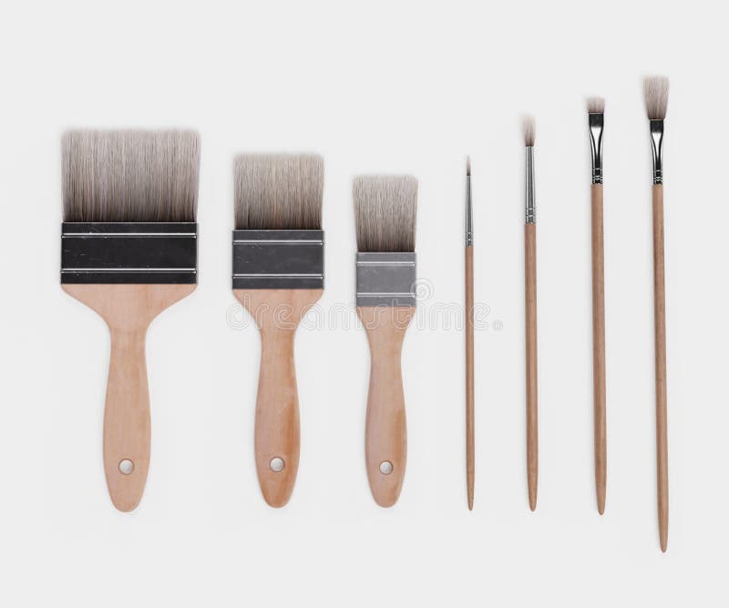 3d Render of Brushes stock illustration. Illustration of paint - 149063382