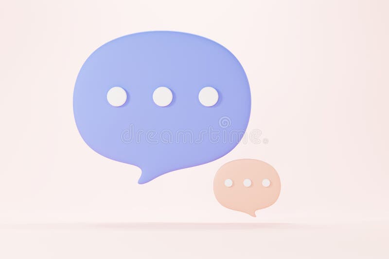 3d Render of Bubble Chat or Talk Bar with Notification. Social Media ...