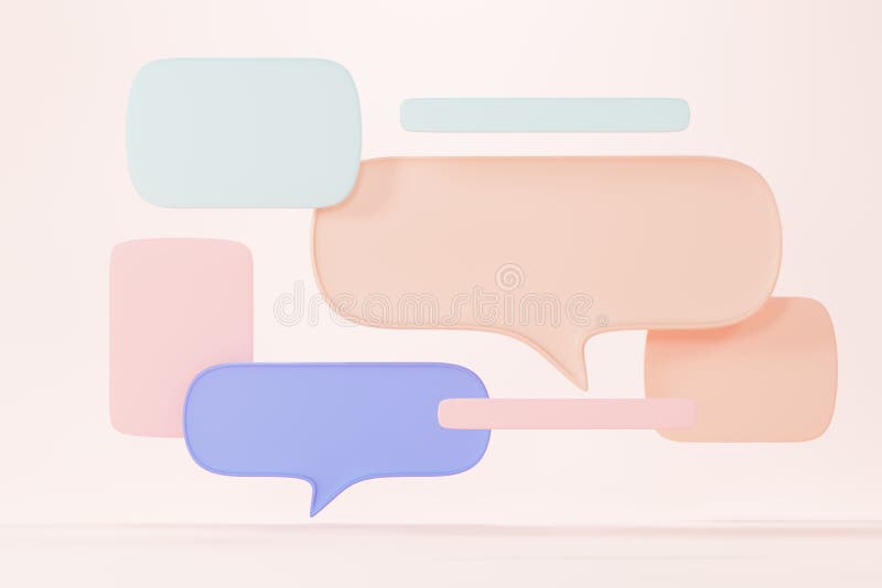 3d Render of Bubble Chat or Talk Bar with Notification. Social Media ...