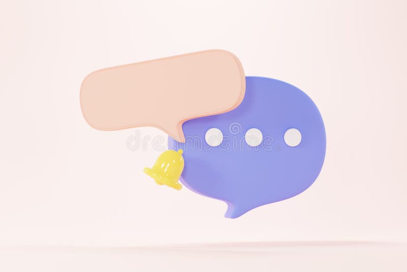 3d Render of Bubble Chat or Talk Bar with Notification. Social Media ...