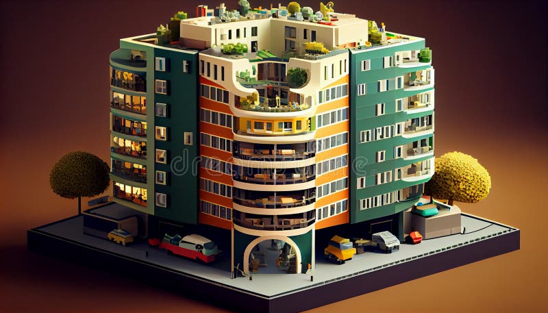 3d Render of a Building in the City 3d Render of a Building Generative ...
