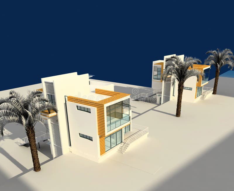 3d Render of Building Exterior Stock Illustration - Illustration of ...