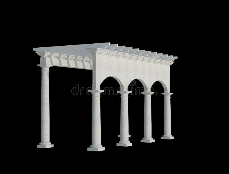 3d Render Building Structure on Isolated Stock Illustration ...