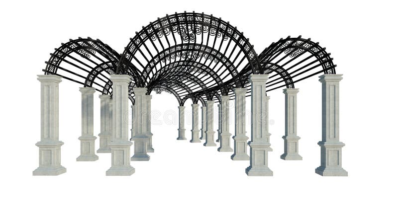 3d Render Building Structure on Isolated Stock Illustration ...