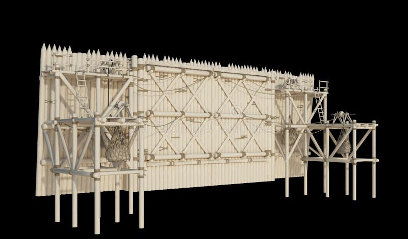 3d Render Building Structure on Isolated Stock Illustration ...