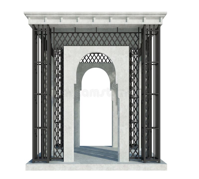 3d Render Building Structure on White Stock Illustration - Illustration ...