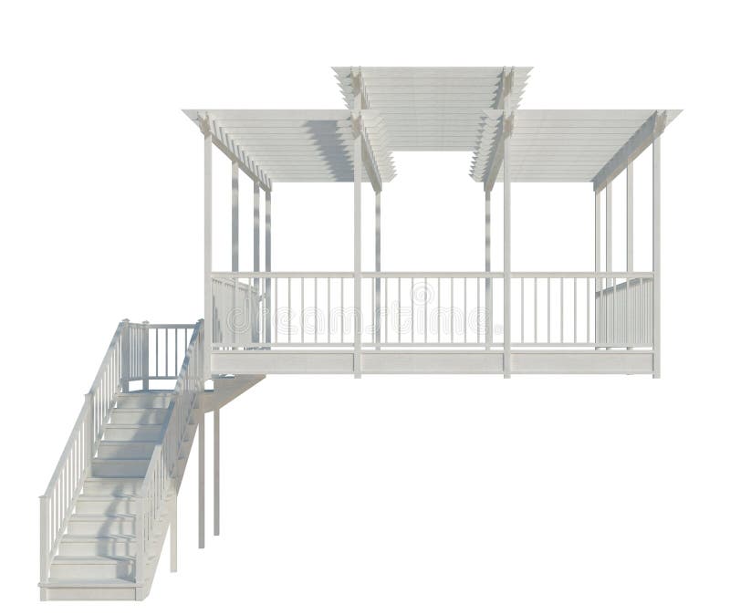 3d Render Building Structure on White Stock Illustration - Illustration ...