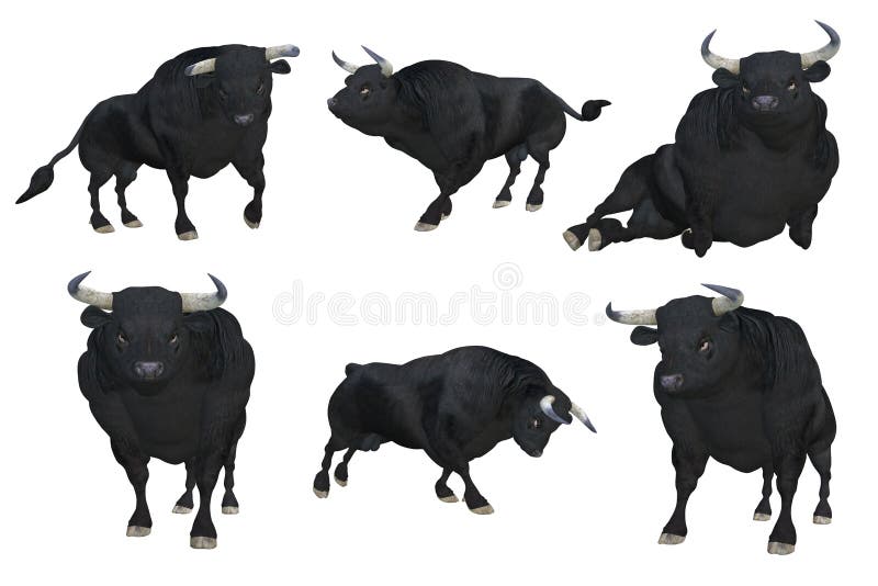 3d render of a bull stock illustration. Illustration of nature - 207792770