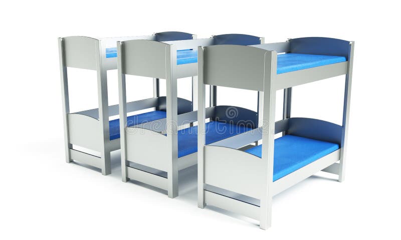 3d Render of Bunk Bed on a White Background Stock Illustration ...