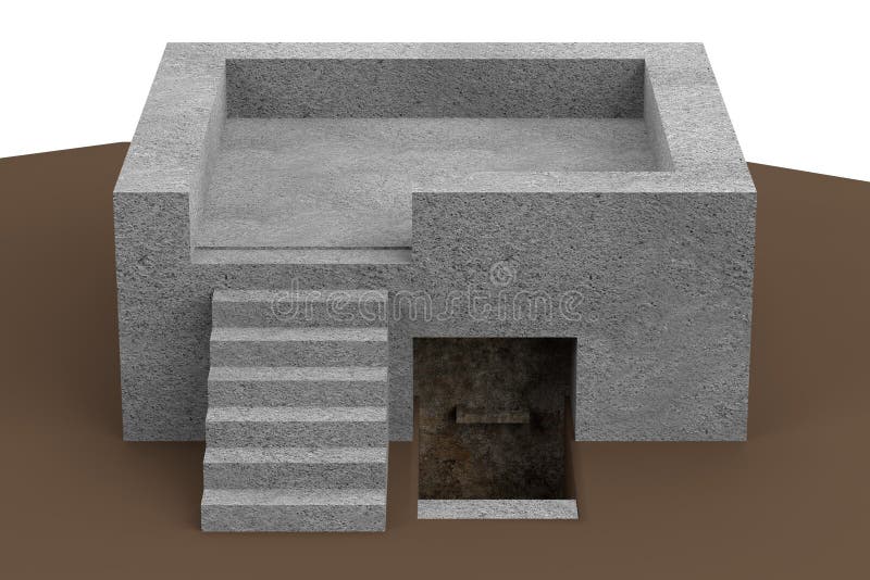 3d render of bunker stock illustration. Illustration of model - 39581999