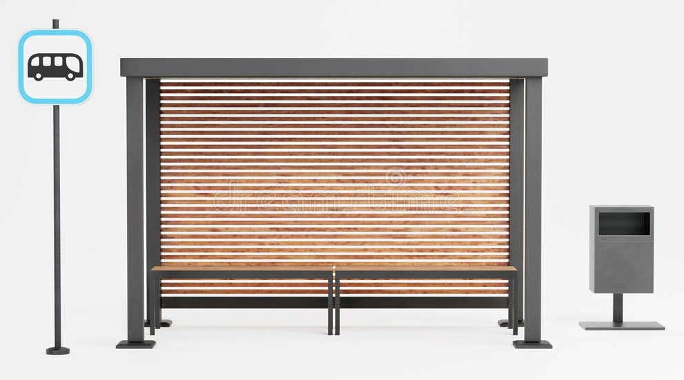 3D Render of Bus Station stock illustration. Illustration of traffic ...