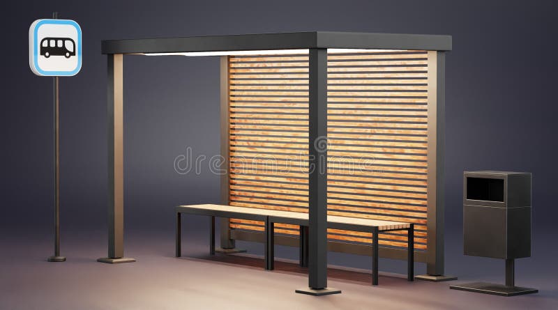 3D Render of Bus Station stock illustration. Illustration of realistic ...