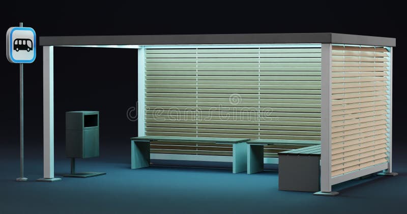 3D Render of Bus Station stock illustration. Illustration of render ...