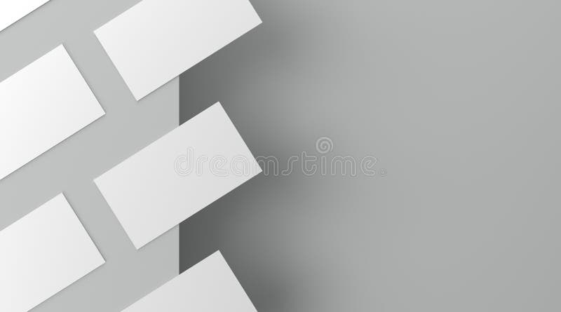 3D Render Business Card Mockup on Gray Background Stock Illustration ...
