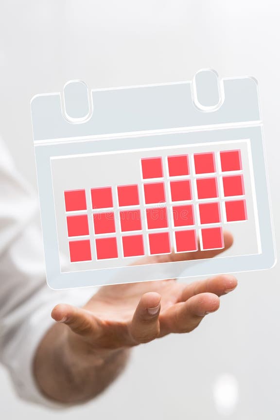 3d Render of a Calendar Design in a Hand Stock Photo - Image of ...