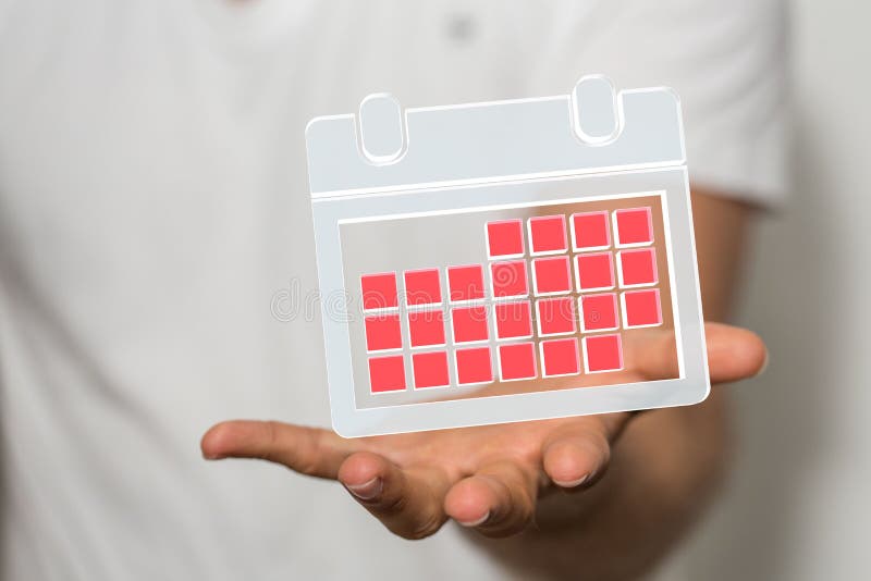 3d Render of a Calendar Design in a Hand Stock Photo - Image of year ...