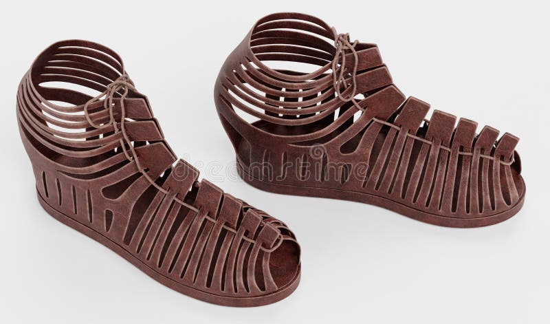 3D Render of Caligae Shoes stock illustration. Illustration of clothes ...