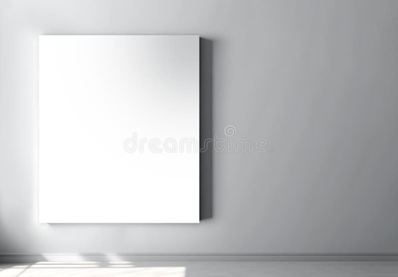 3D Render of Canvas or Frame Mockup with Image Placeholder on Interior ...