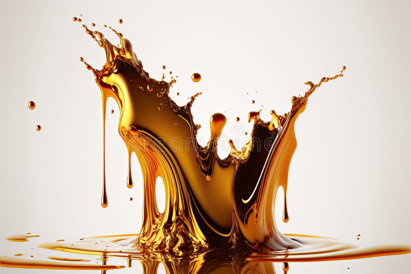 Explosive Splatter in Pool of Molten Gold - Generative AI Stock Photo ...