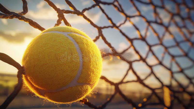 A 3D Render Captures the Scene of a Tennis Ball Floating on a Net As ...