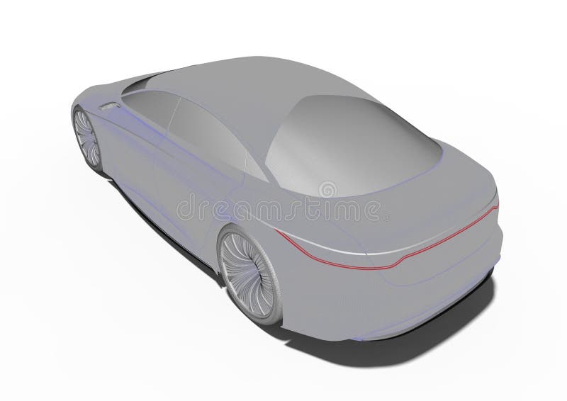 3D Render of a Car Representing Car Development Stock Illustration ...