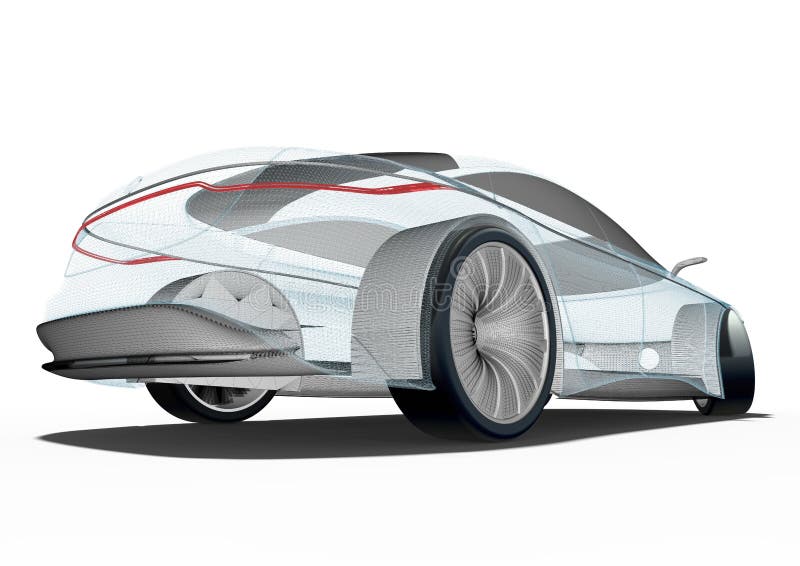 3D Render of a Car Representing Car Development Stock Illustration ...