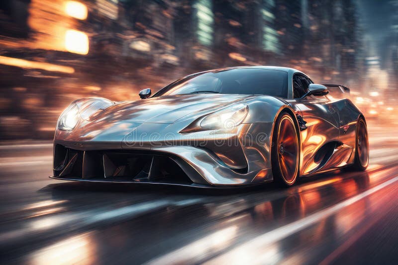 3d Render of a Car on the Road Rendering Brand - less Stock Image ...