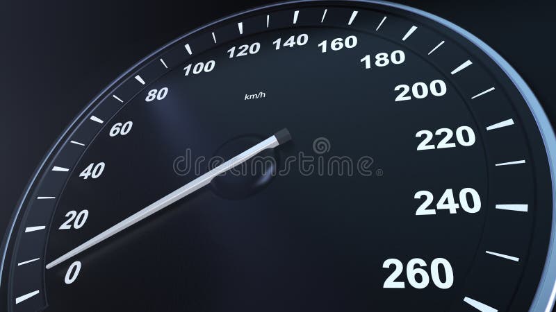 3d Render Car Speedometer Macroplane Gaining Speed Stock Illustration ...