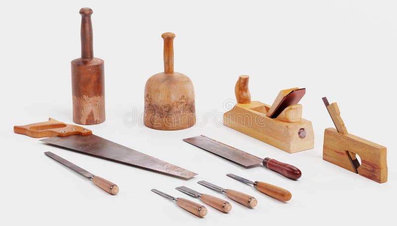 3d Render of Carpentry Tools Stock Illustration - Illustration of file ...