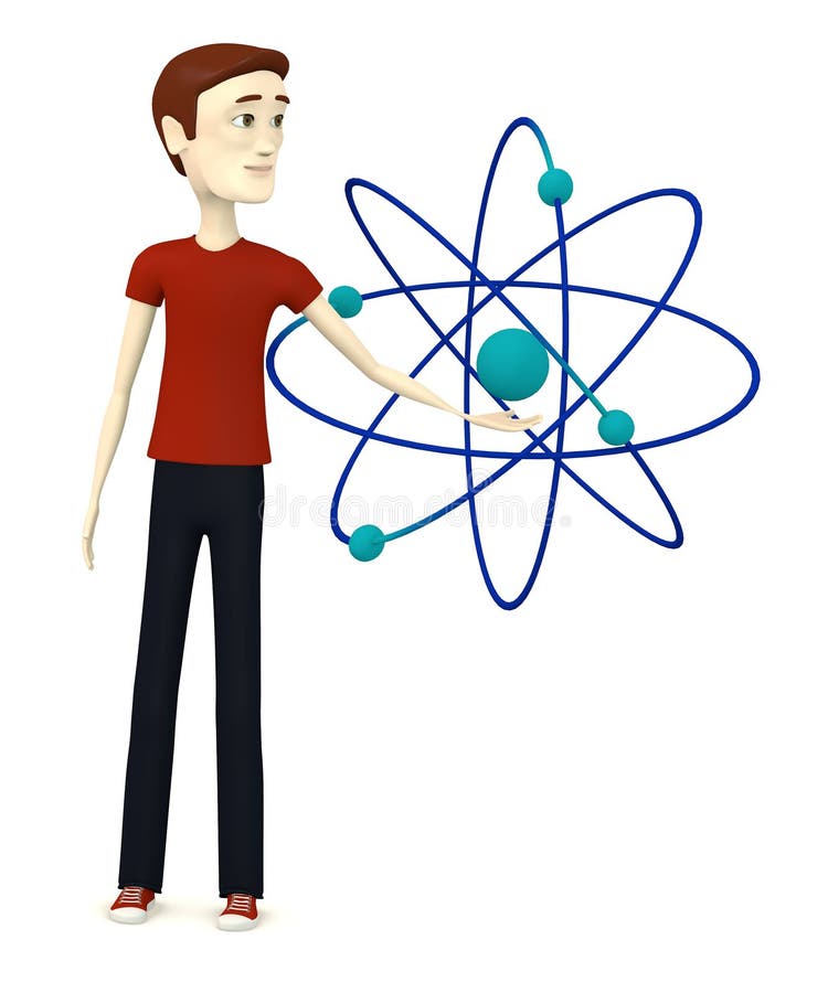Cartoon boy with atom stock illustration. Illustration of casual - 29795849