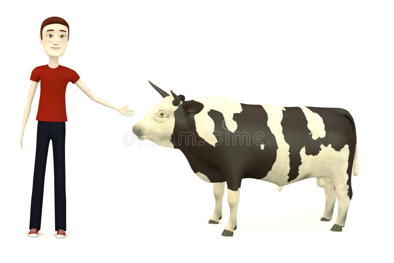 Cartoon boy with bull stock illustration. Illustration of farm - 29795985