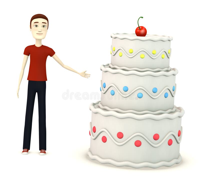 Cartoon boy with cake stock illustration. Illustration of cartoon ...