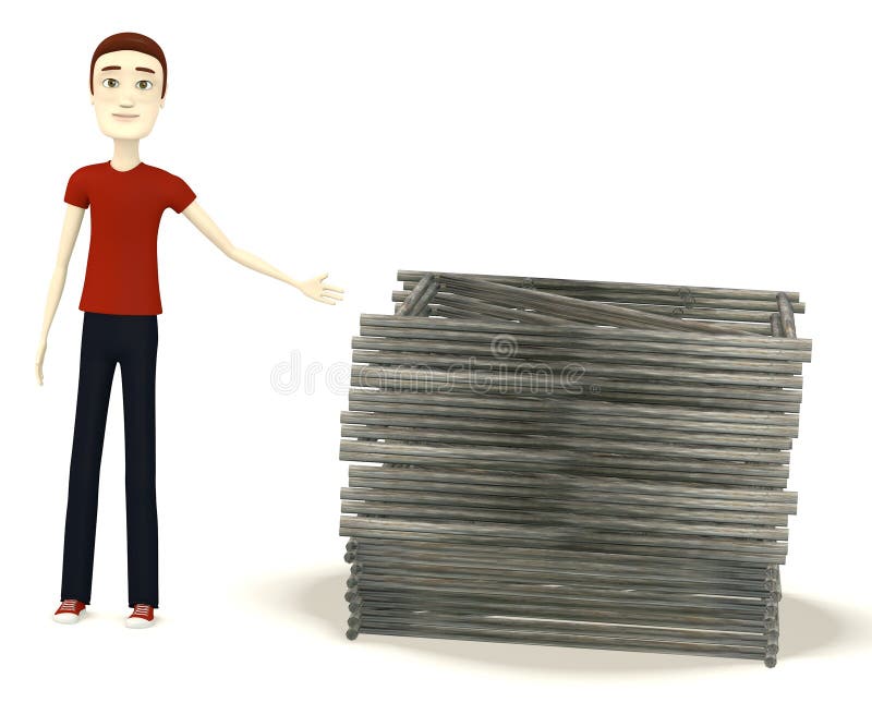 Cartoon Boy with Construction Material Stock Illustration ...