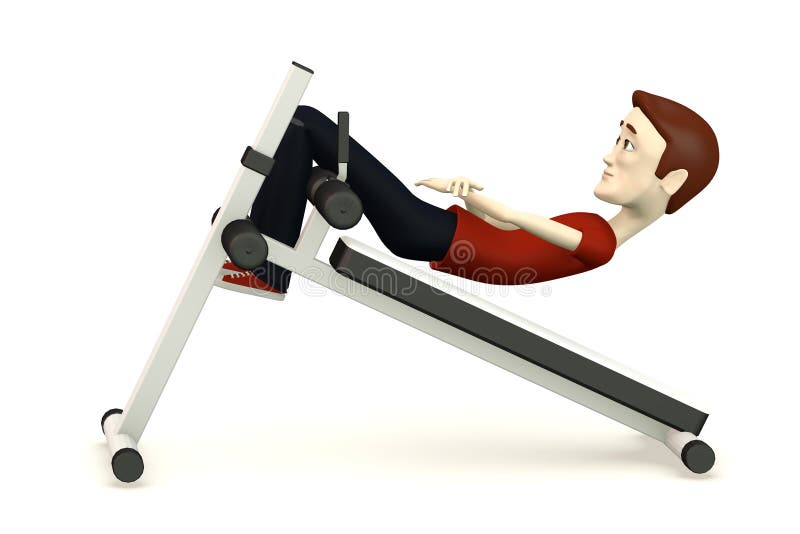 Cartoon Boy with Gym Machine Stock Illustration - Illustration of male ...