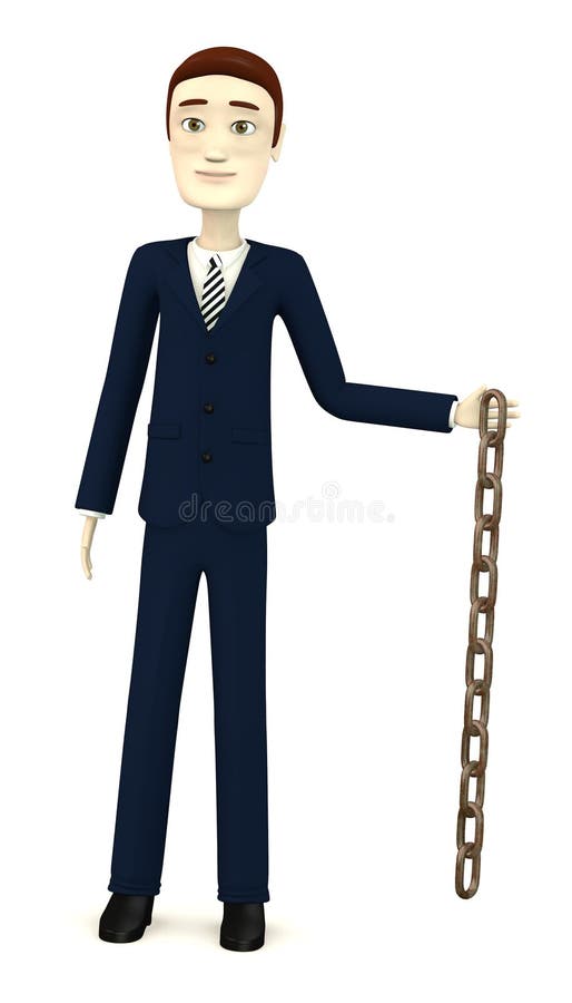 Cartoon Man with Chain Fence Stock Illustration - Illustration of chain ...