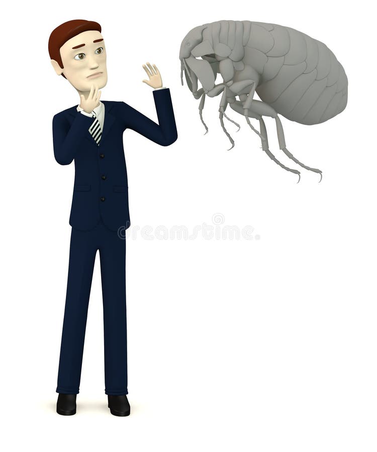 Cartoon Businessman with Flea Stock Illustration - Illustration of ...